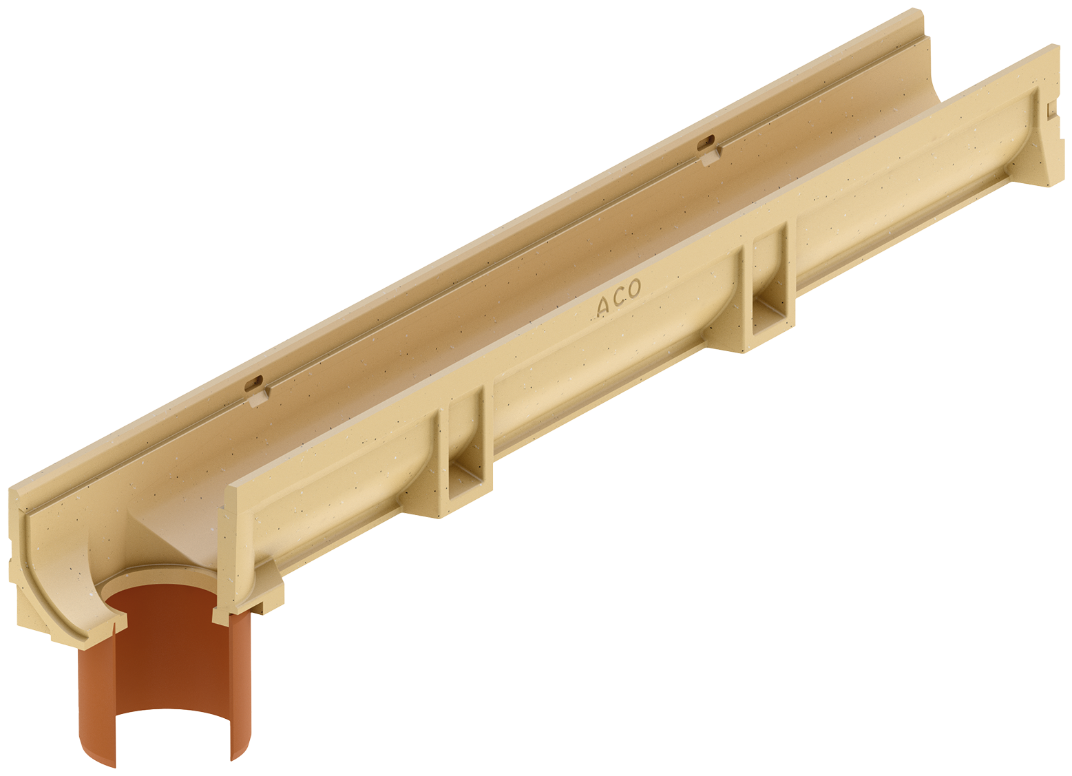 Rende med udløb, 1000 mm